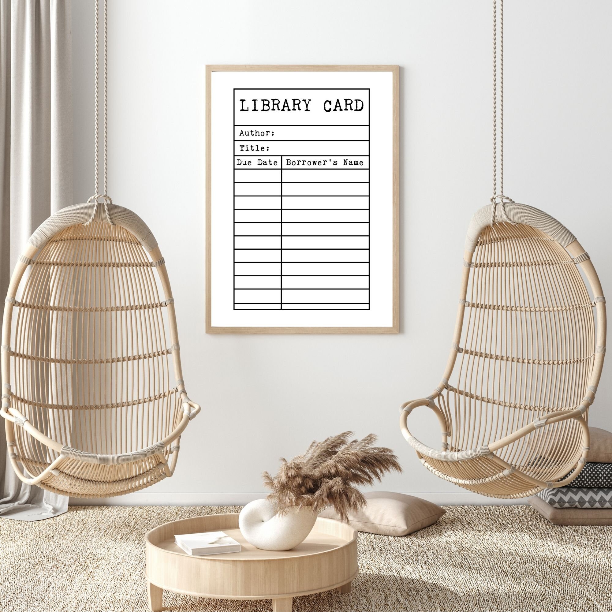 Library Card Print, Library Art, Classroom Decor Printable, School ...