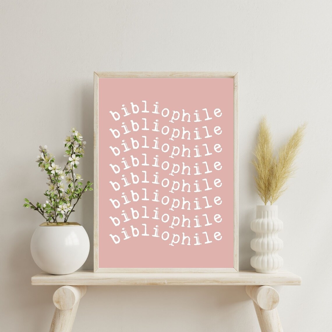 Pink Bibliophile Poster, Bookish Wall Art, Fantasy Book Nook, Book ...