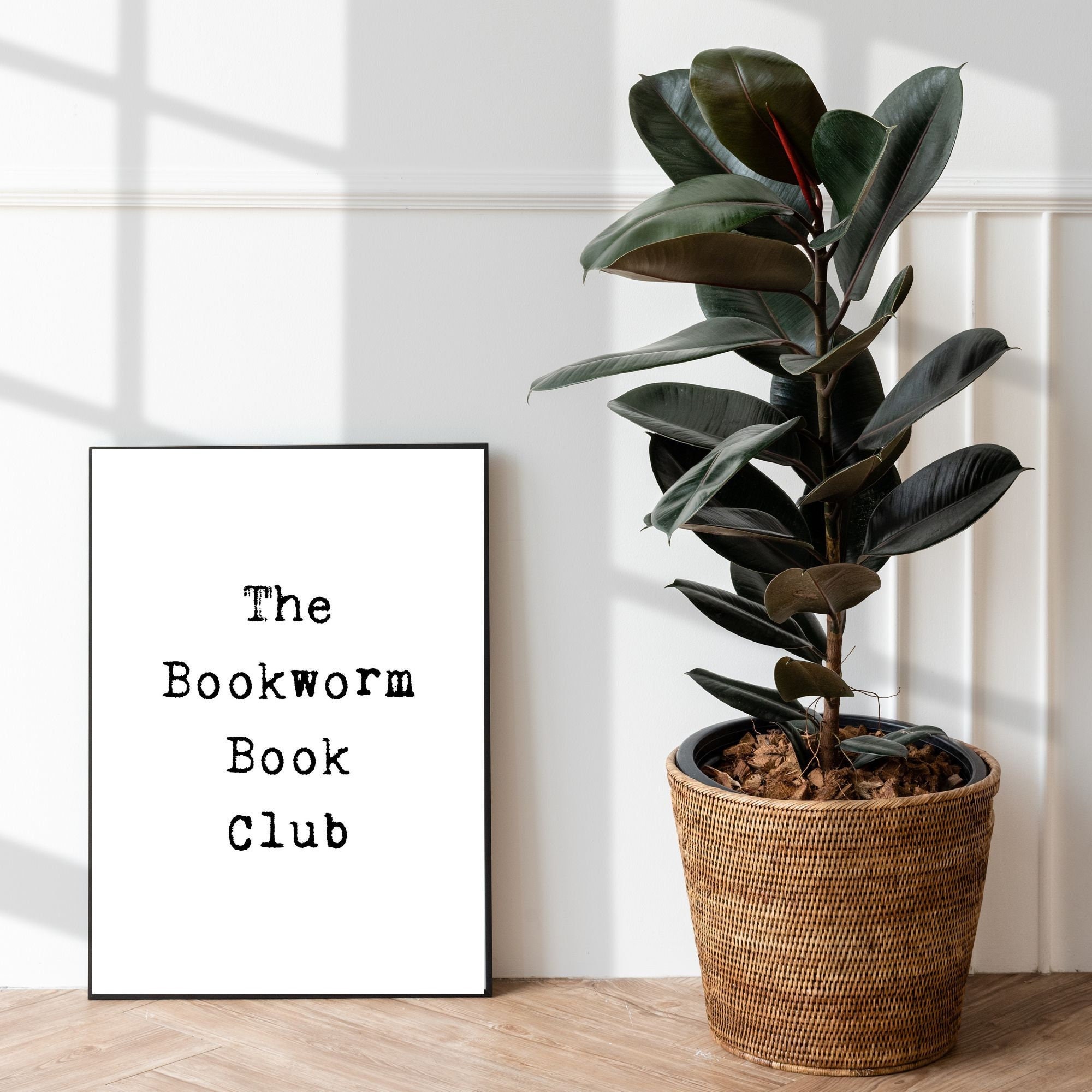 Bookworm Book Club Print, Bookish Wall Art, Book Lover Wall Art, Book ...