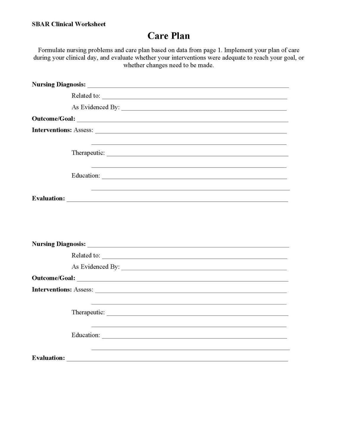 SBAR Nursing Worksheet Printable, Nurse Report Template (PDF) - Etsy