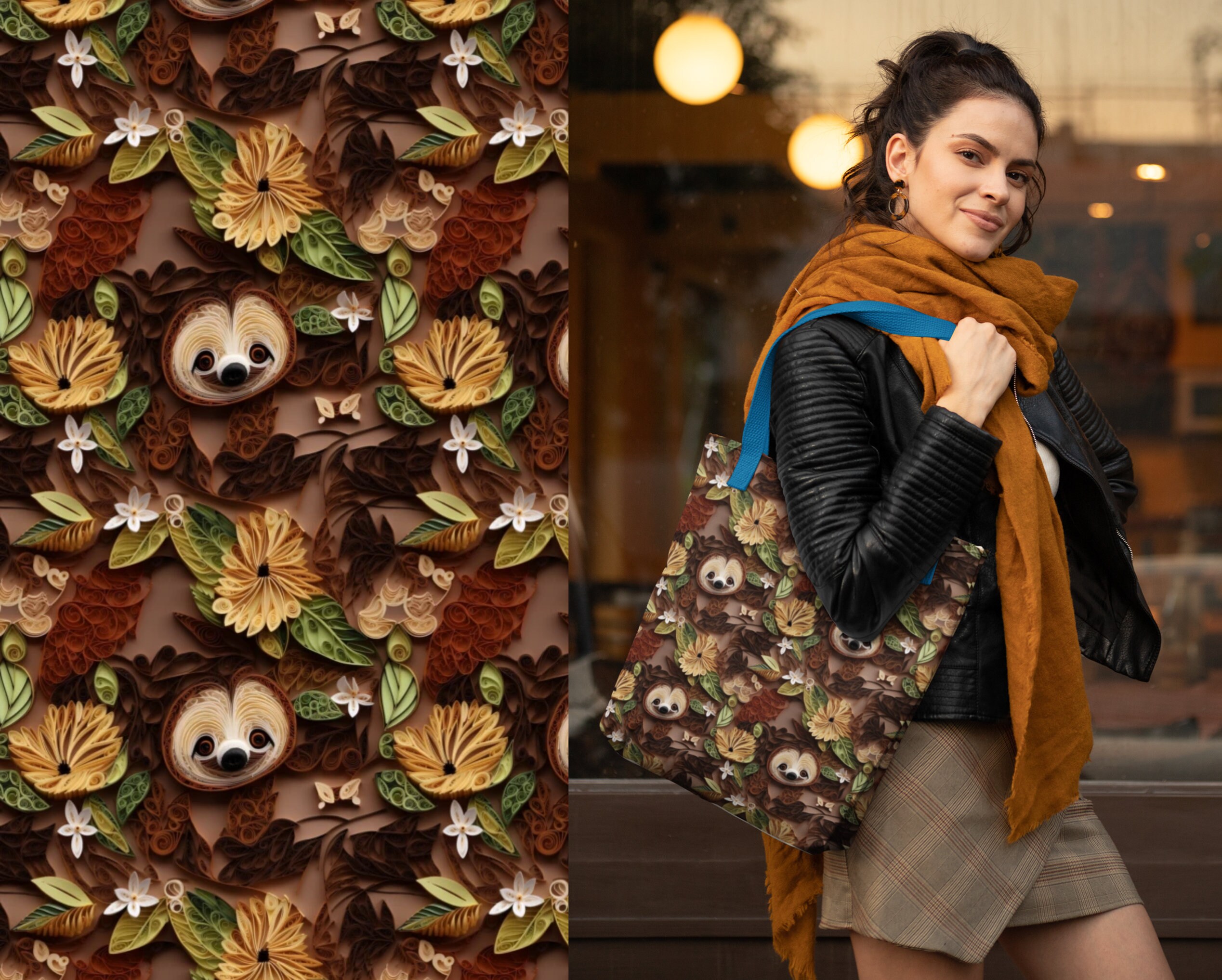 Limited Seamless Quilling Sloth Digital Pattern, DIY, Unique Sloth ...