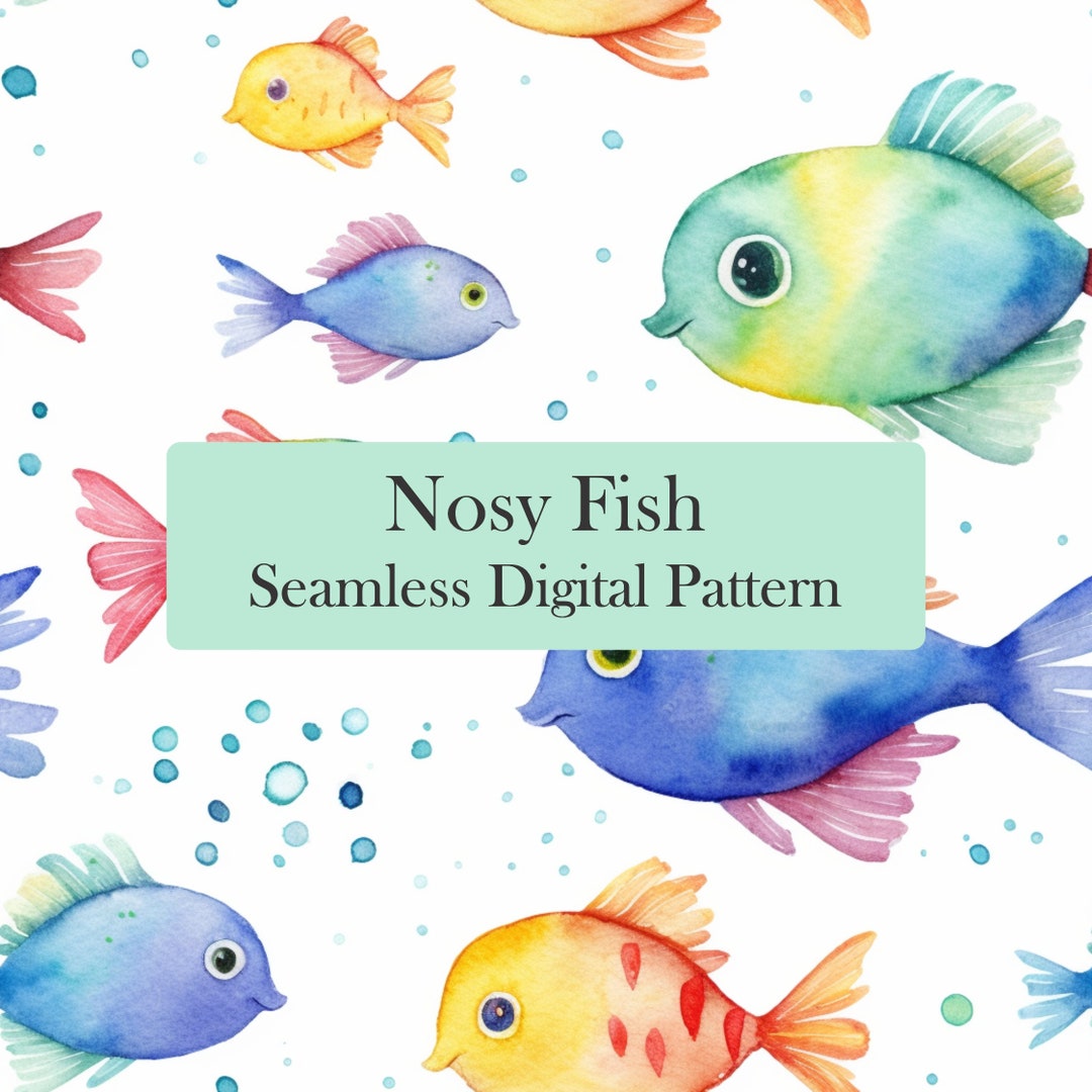 Seamless Pattern - Nosy Fish - Digital Download - PNG - Etsy
