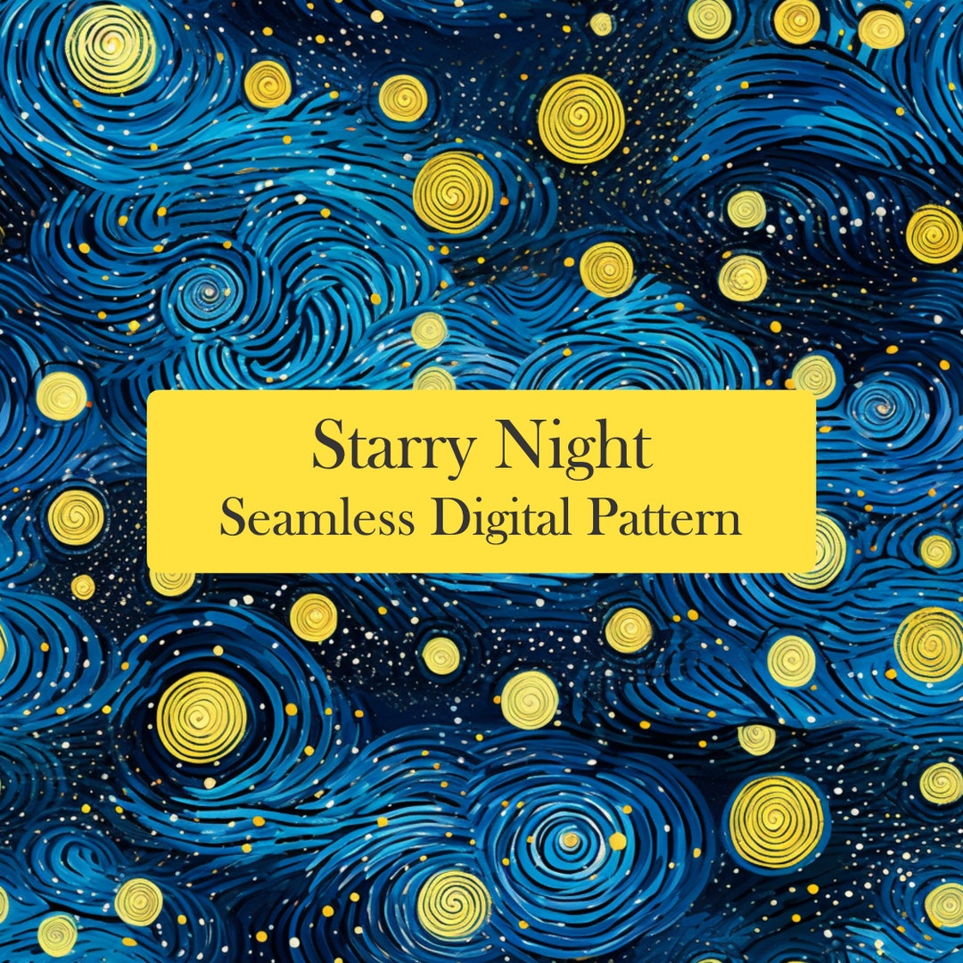 Seamless Pattern - Starry Night Inspired Pattern, Star, Abtract Pattern ...