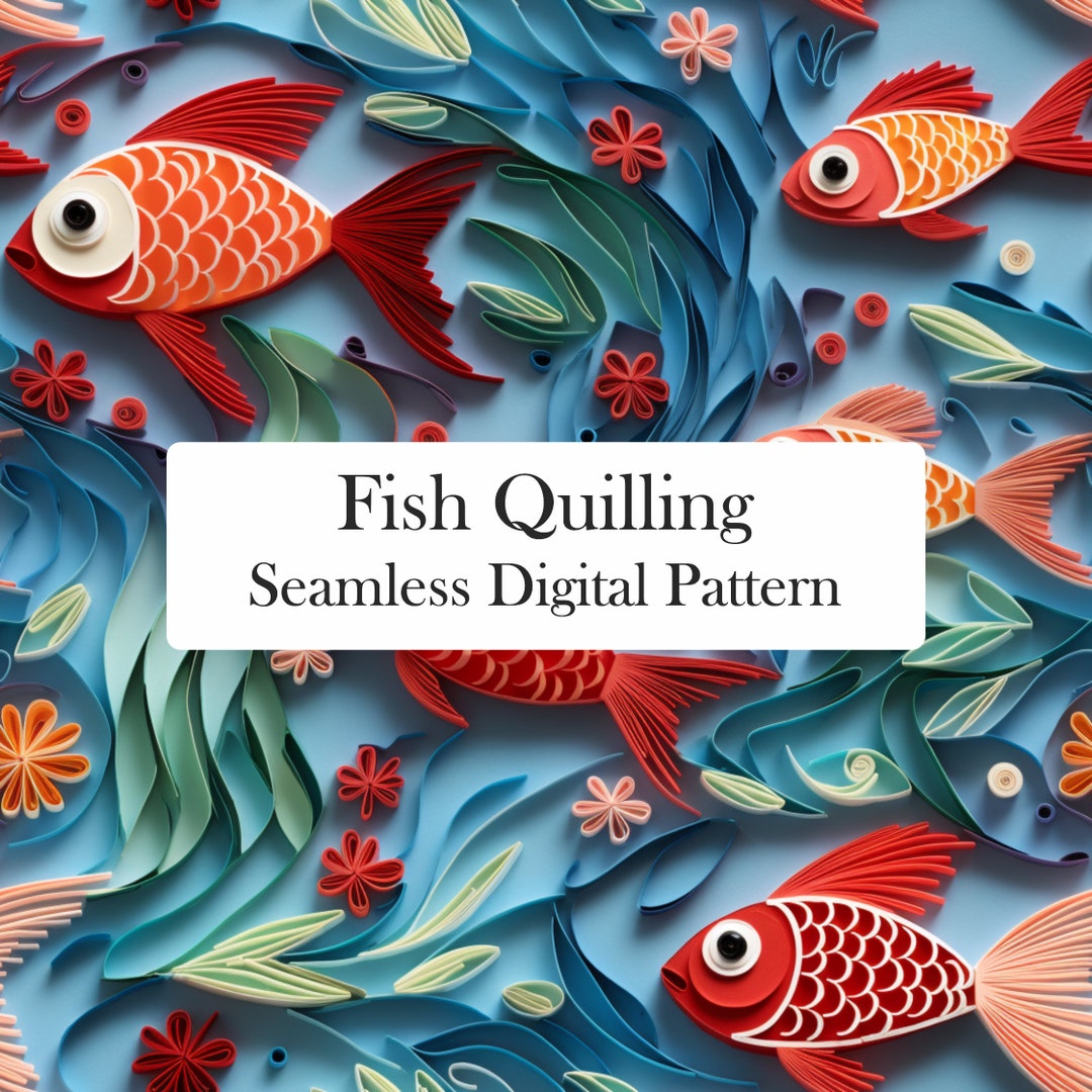 Limited Seamless Quilling Fish Digital Pattern, DIY, Unique Fish Craft ...