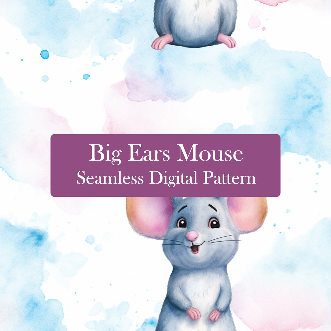 Seamless Pattern Big Ears Mouse Digital Download PNG - Etsy