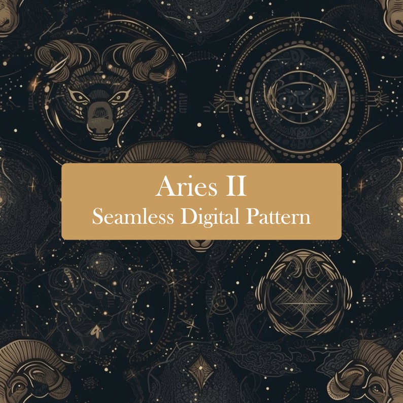 Seamless Zodiac Signs Inspired Pattern - Aries, Month of April, Strong ...