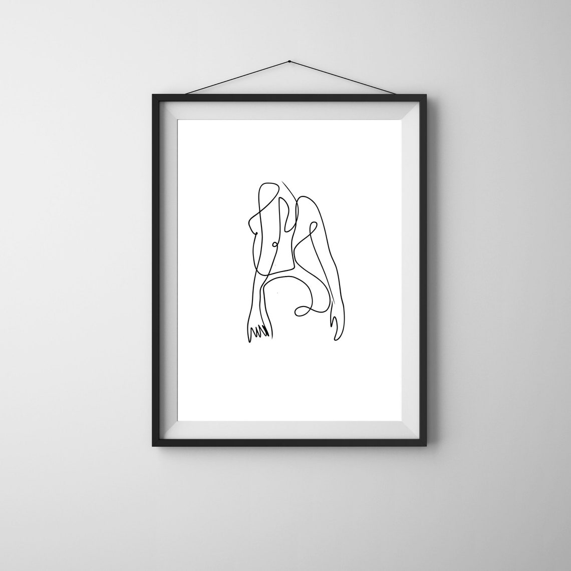 Minimalist Line Art of Human Form Digital Download, Black and White ...