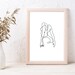 Minimalist Line Art of Human Form - Digital Download, Black and White ...
