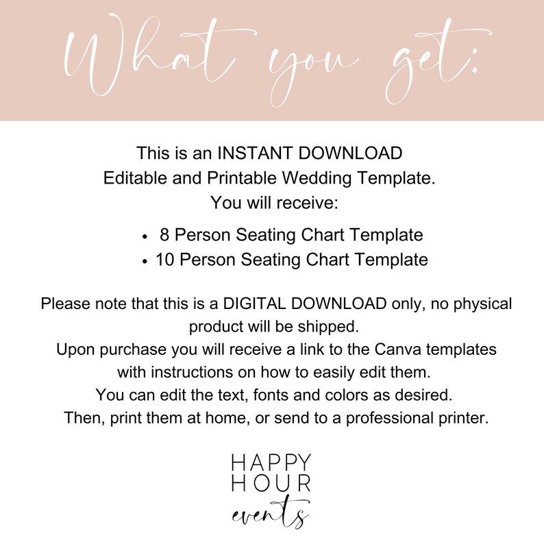 Printable Wedding Seating Chart Template Minimalist Wedding Seating ...