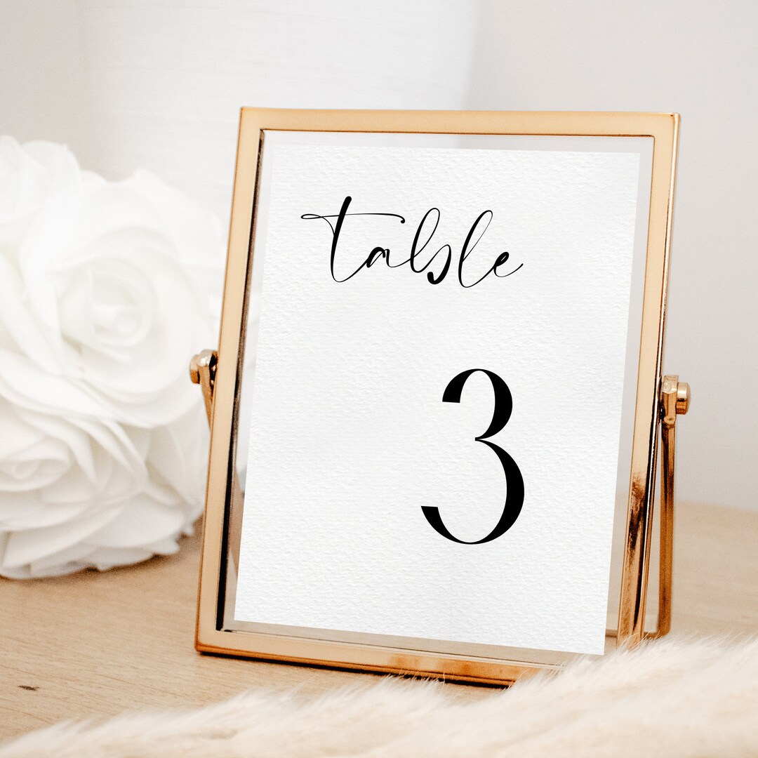 Minimalist Wedding Table Numbers | Modern Wedding Table Numbers ...