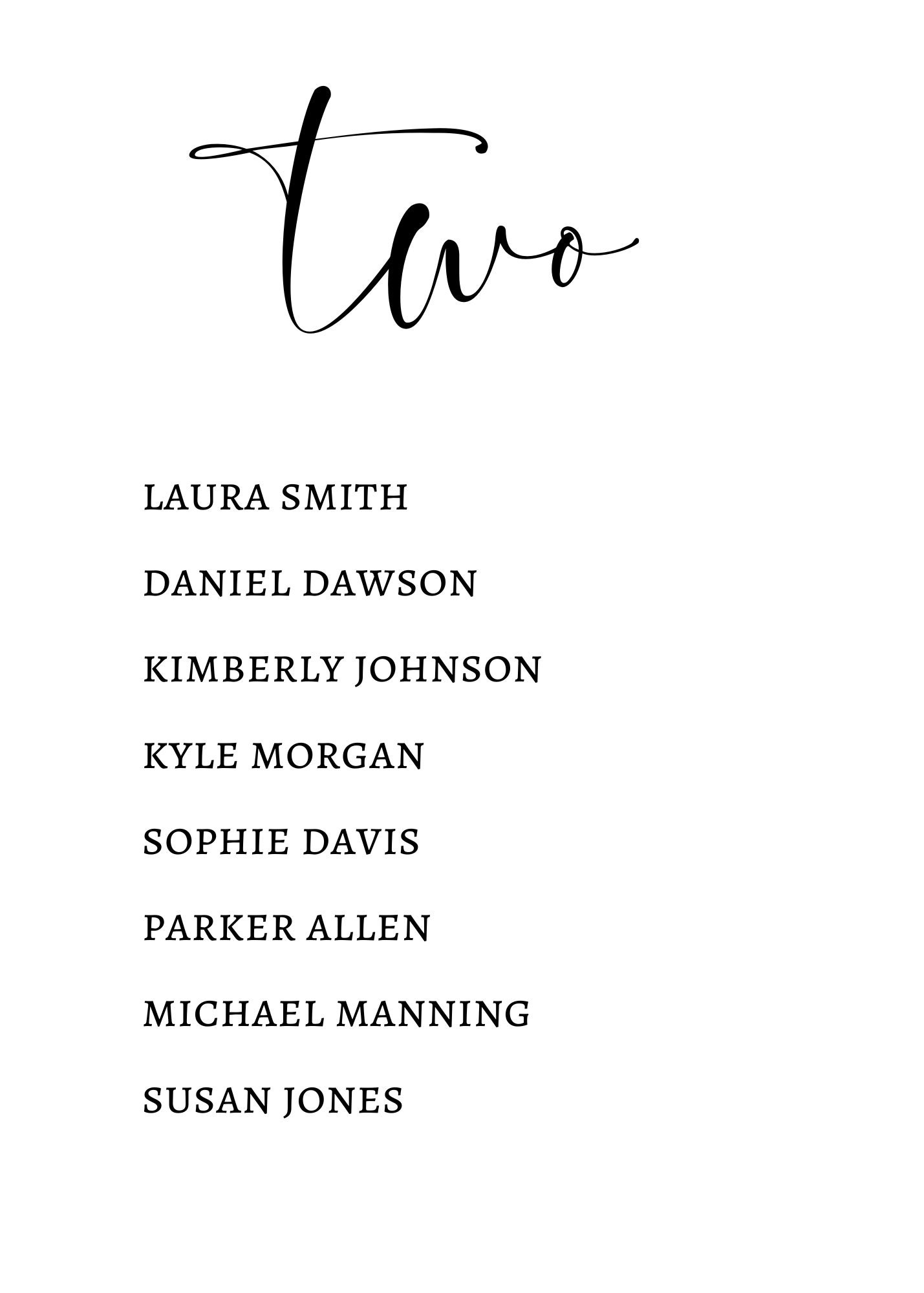 Minimalist Wedding Seating Chart Cards Modern Wedding Table Numbers ...