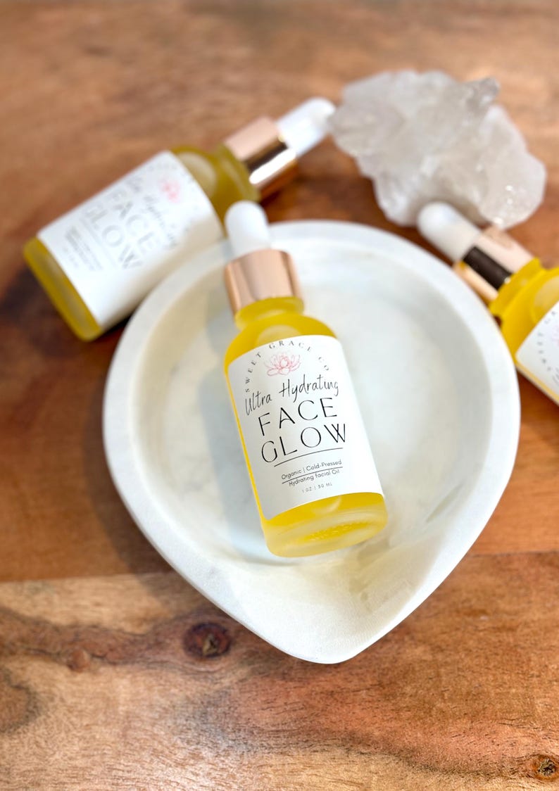 Organic Hydrating Face Serum: Rosehip, Argan, Jojoba Oil, Glowing Skin ...
