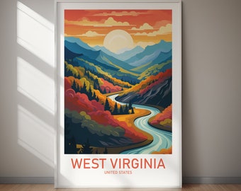 West Virginia Travel Poster Instant Download - Etsy