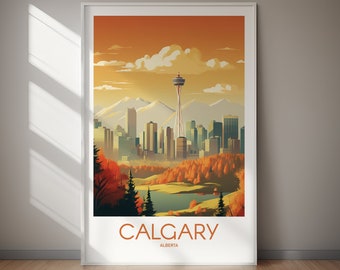 Calgary Travel Poster Calgary Poster Canada Wall Art for Home Decor ...