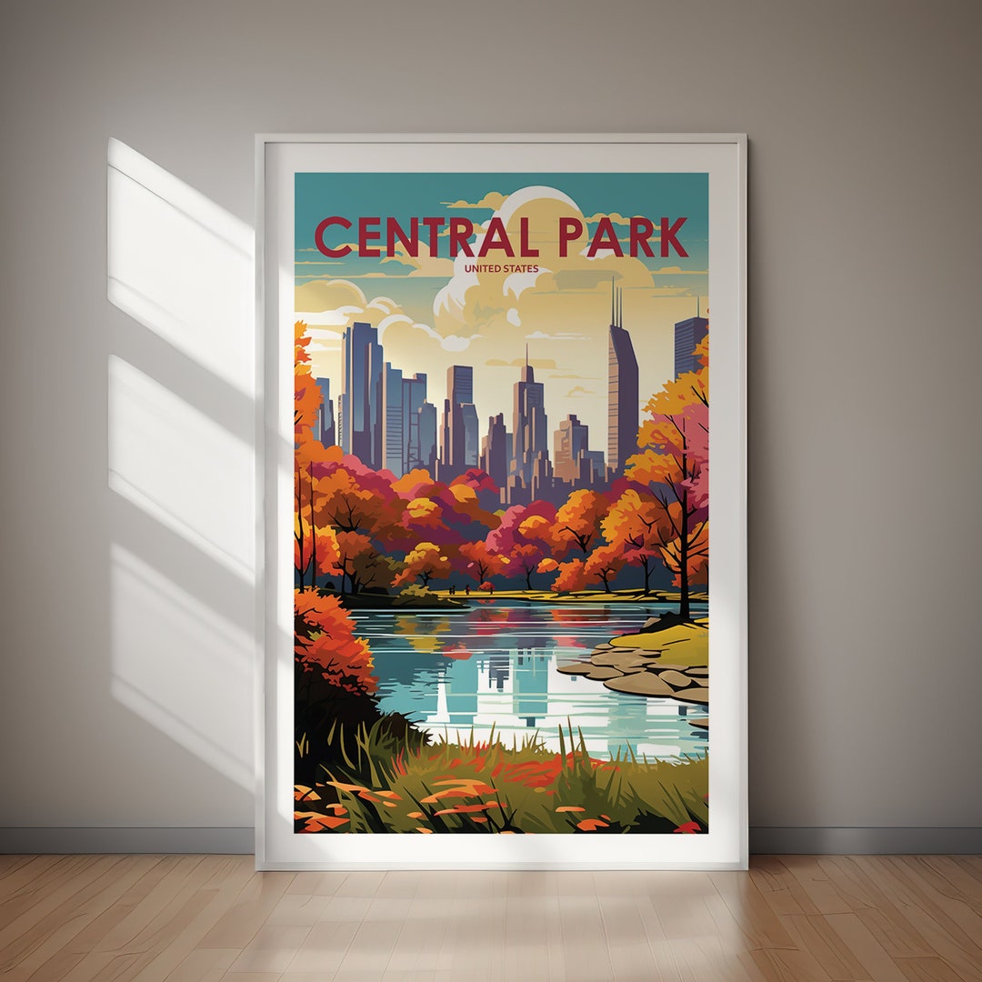 Central Park Printable Art | Travel Poster Print, Home Decor Wall Art ...