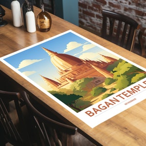 PRINTABLE Bagan Temples Poster, Myanmar, Travel Art, Poster Print ...