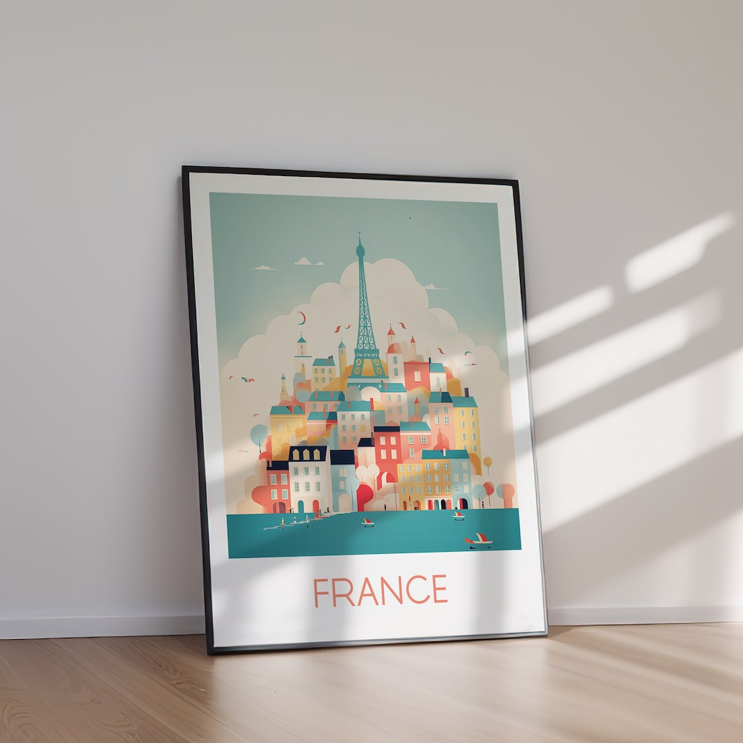 France Travel Poster Print Eiffel Tower Art DIGITAL DOWNLOAD Printable ...