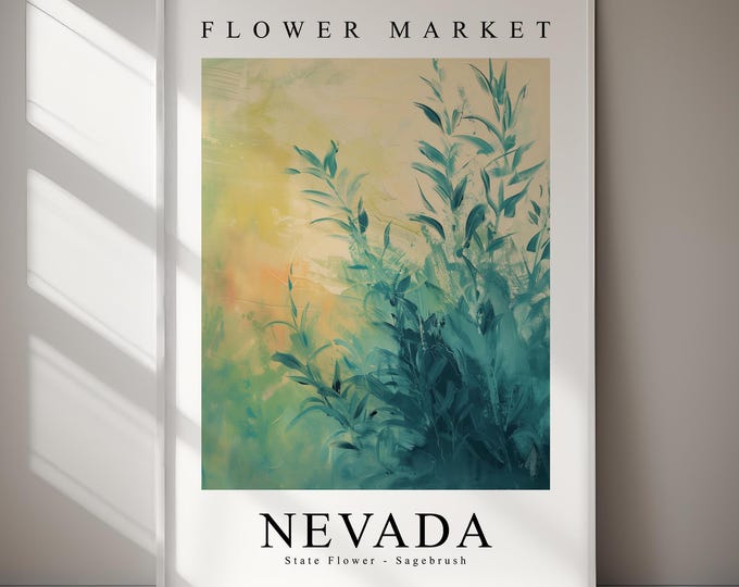 Sagebrush Branch Color Illustration Digital Download / Nevada State ...