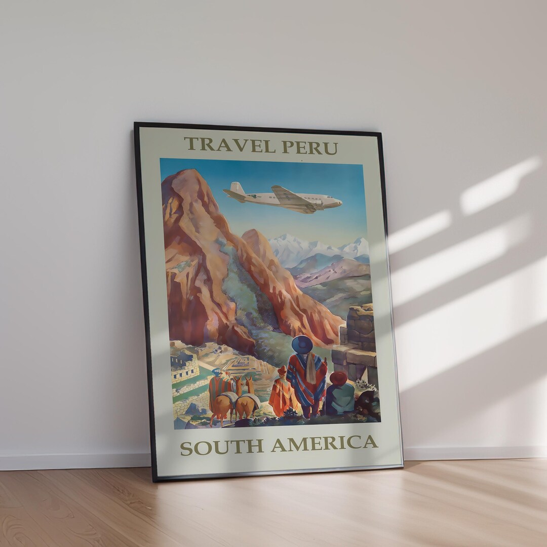 TRAVEL PERU Digital Download Poster Printable Wall Art Modern Mountain ...