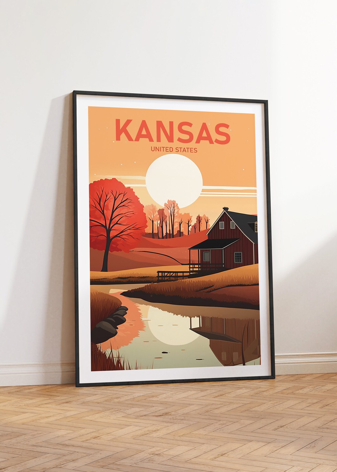 Kansas Poster, United States, Travel Art, Poster Print, Digital Art ...