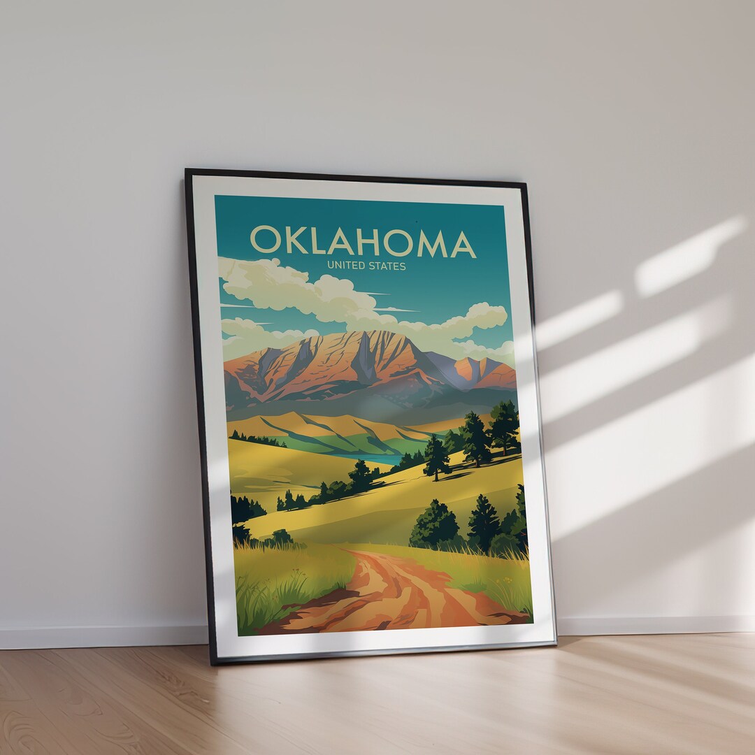 OKLAHOMA PRINTABLE Poster, US State, Travel Print, Art Print, Wall Art ...
