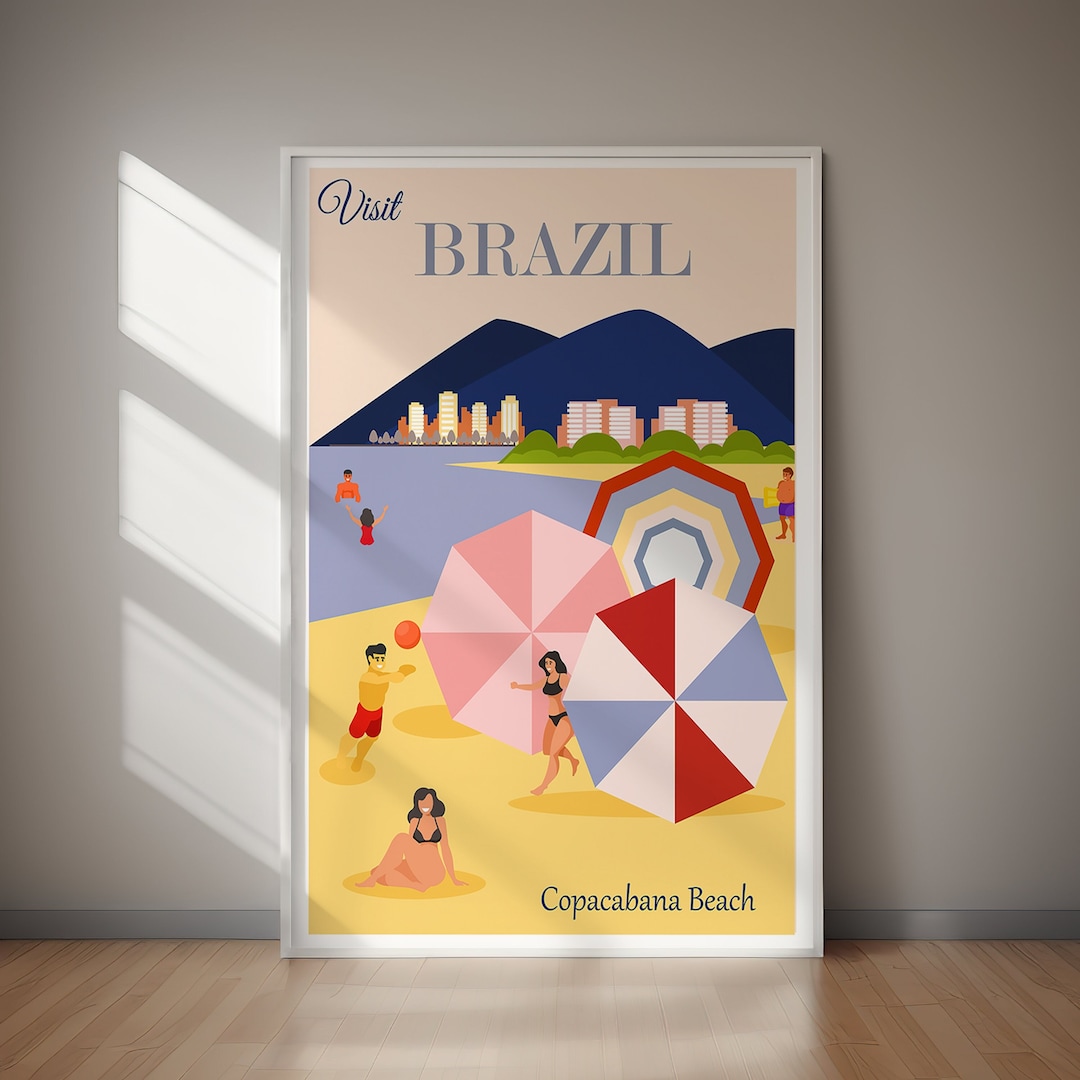 VISIT BRAZIL Printable Poster – Instant Digital Download, Vibrant ...