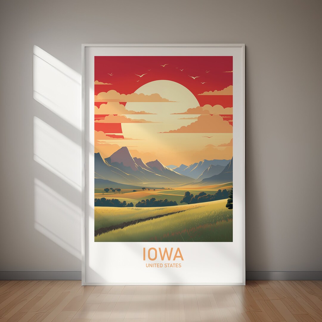 IOWA PRINTABLE Poster, Travel Art, Poster Print, Wall Art, Instant ...