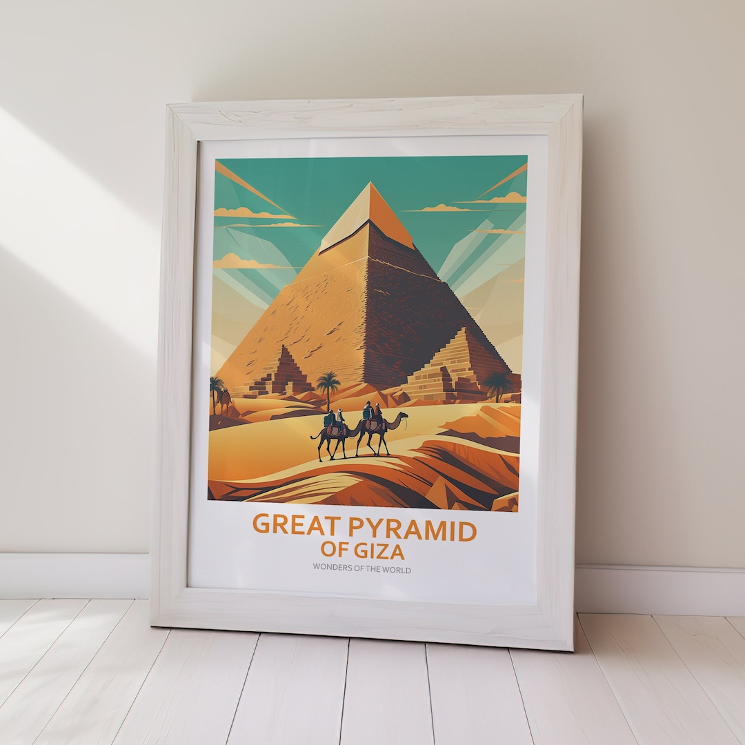 Great Pyramid of Giza Poster Egypt Travel Art Poster Print Digital Art ...