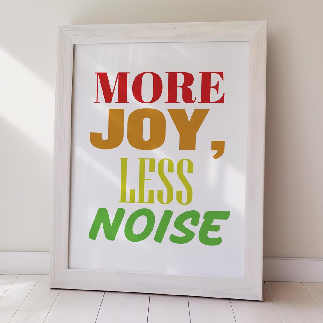MORE JOY LESS Printable Typography Art Digital Download Minimal Text ...