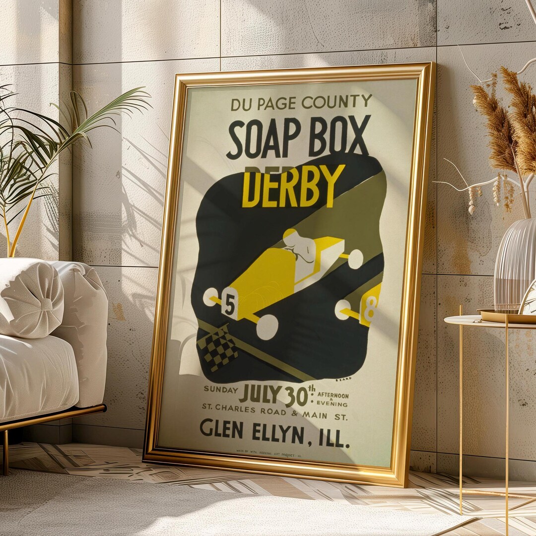 SOAP BOX DERBY Vintage Poster Printable Wall Art Retro Racing Digital ...