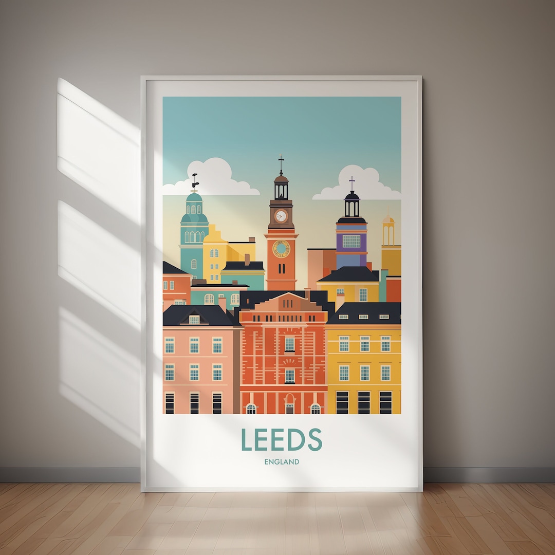 LEEDS PRINTABLE Poster, England, Travel Poster, Printable Art, Art ...