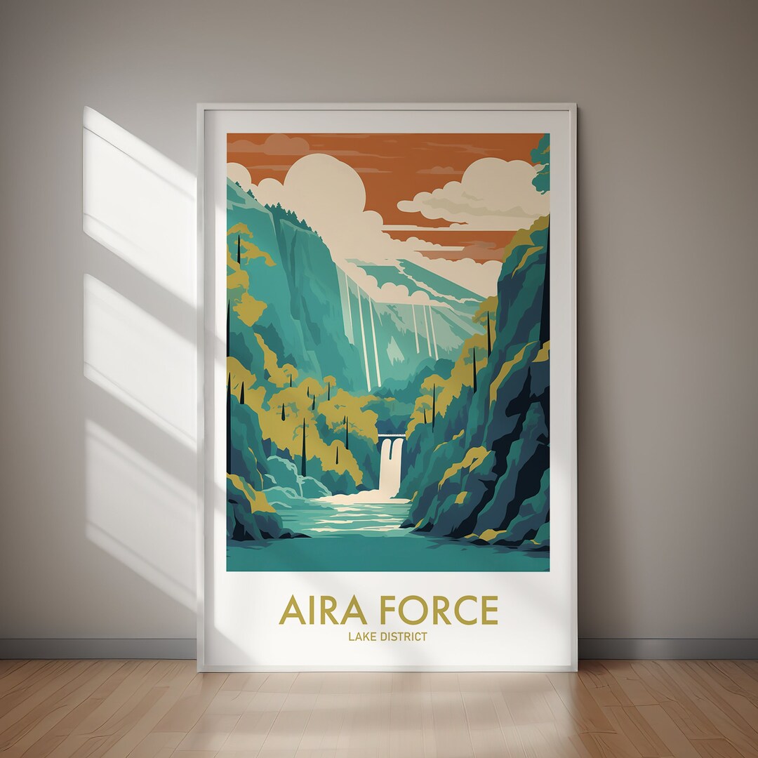 AIRA FORCE Printable Travel Poster, Lake District, Wall Art, Home Decor ...