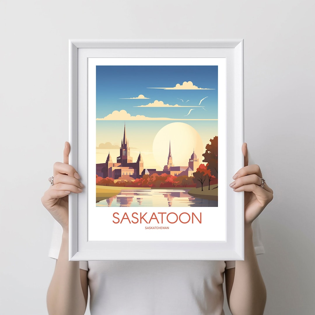 Printable SASKATOON Travel Poster, Canada, Instant Download, Wall Art ...