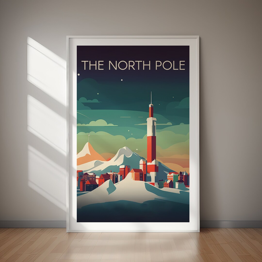 THE NORTH POLE Printable Poster, Christmas Art, North Pole, Home Decor ...