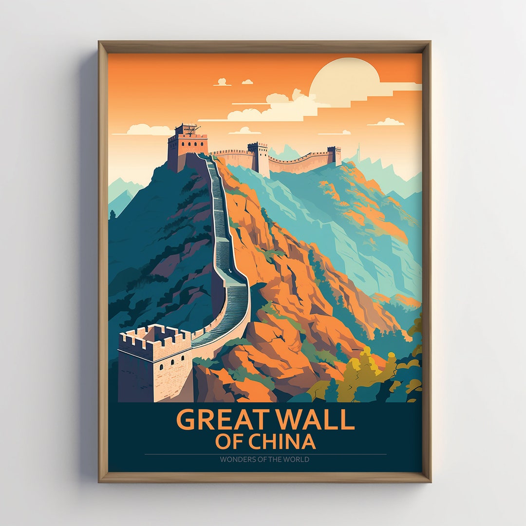 GREAT WALL of China Travel Poster, China, Wonders of the World, Various ...