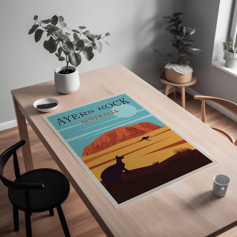 AYERS ROCK Printable Poster, Classic Print, Instant Download, Home ...