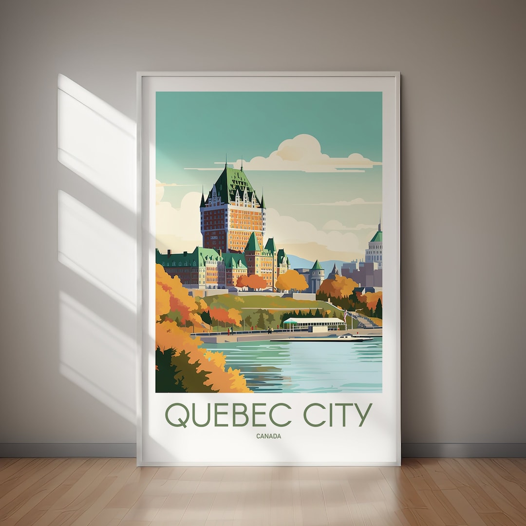 QUEBEC CITY Printable Poster, Canada, Travel Art, Digital Art, Wall Art ...