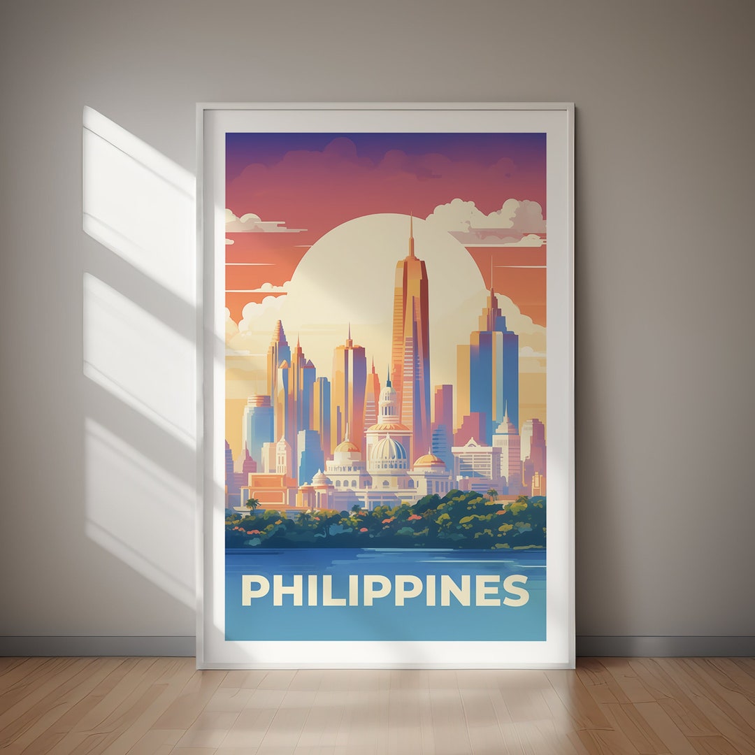Philippines Travel Poster Print City Skyline Art DIGITAL DOWNLOAD ...