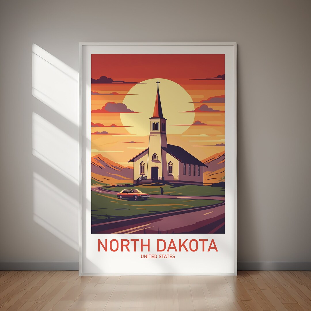 North Dakota PRINTABLE Poster, United States, Travel Art, Digital Art ...