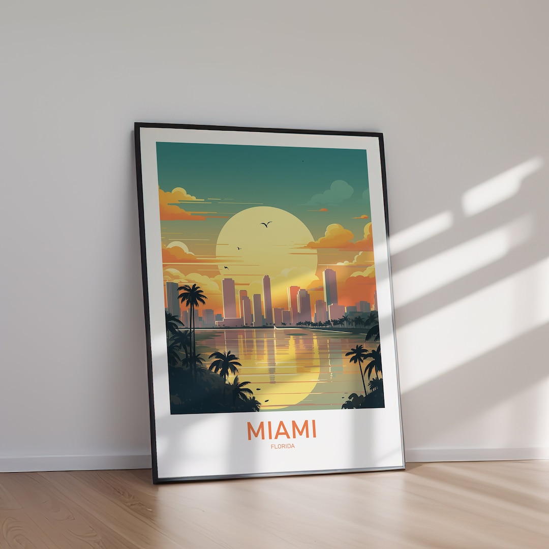 MIAMI, Printable, Travel Poster, US City, Wall Art, Wanderlust, Holiday ...