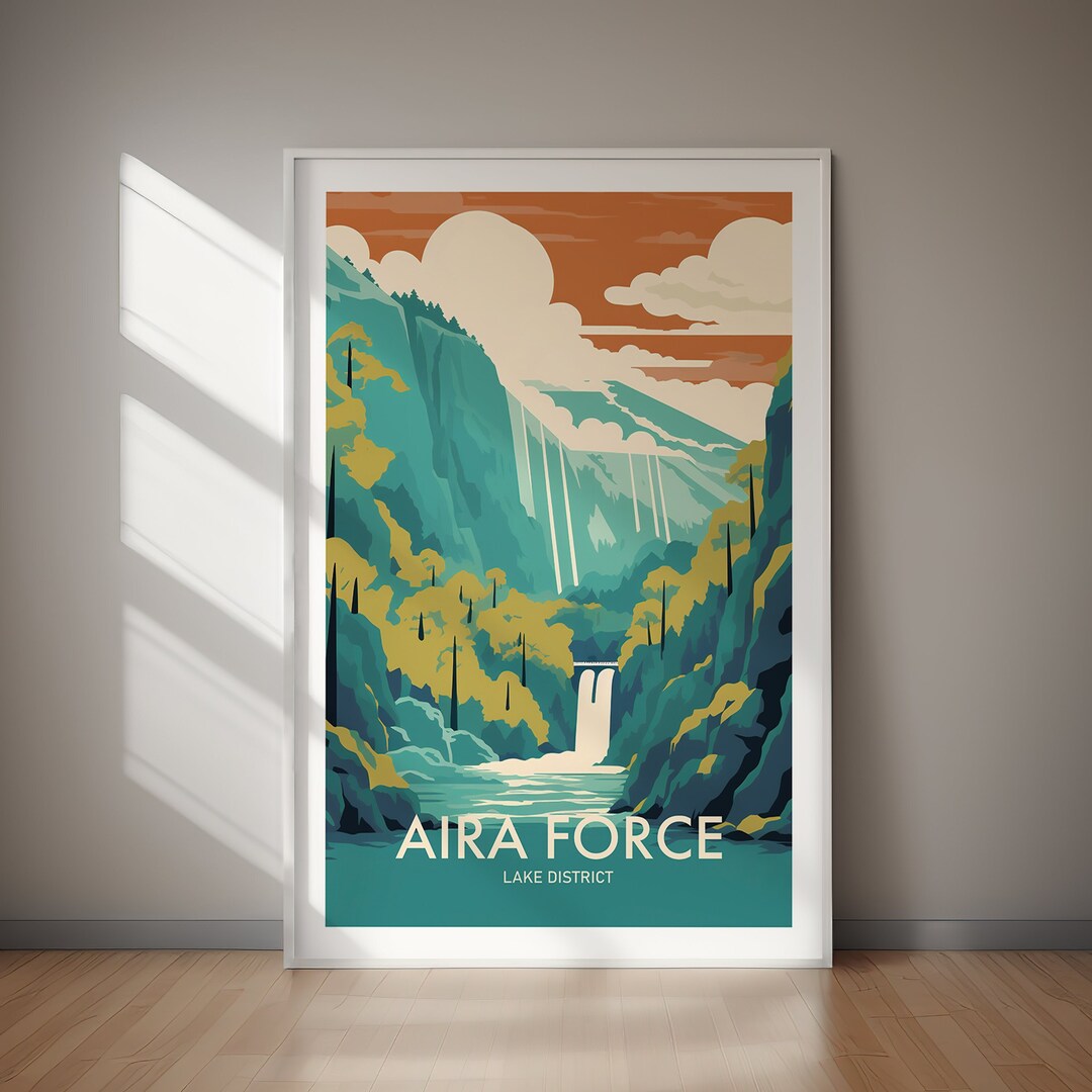 Printable AIRA FORCE Poster, Lake District Travel Poster Wall Art Home ...