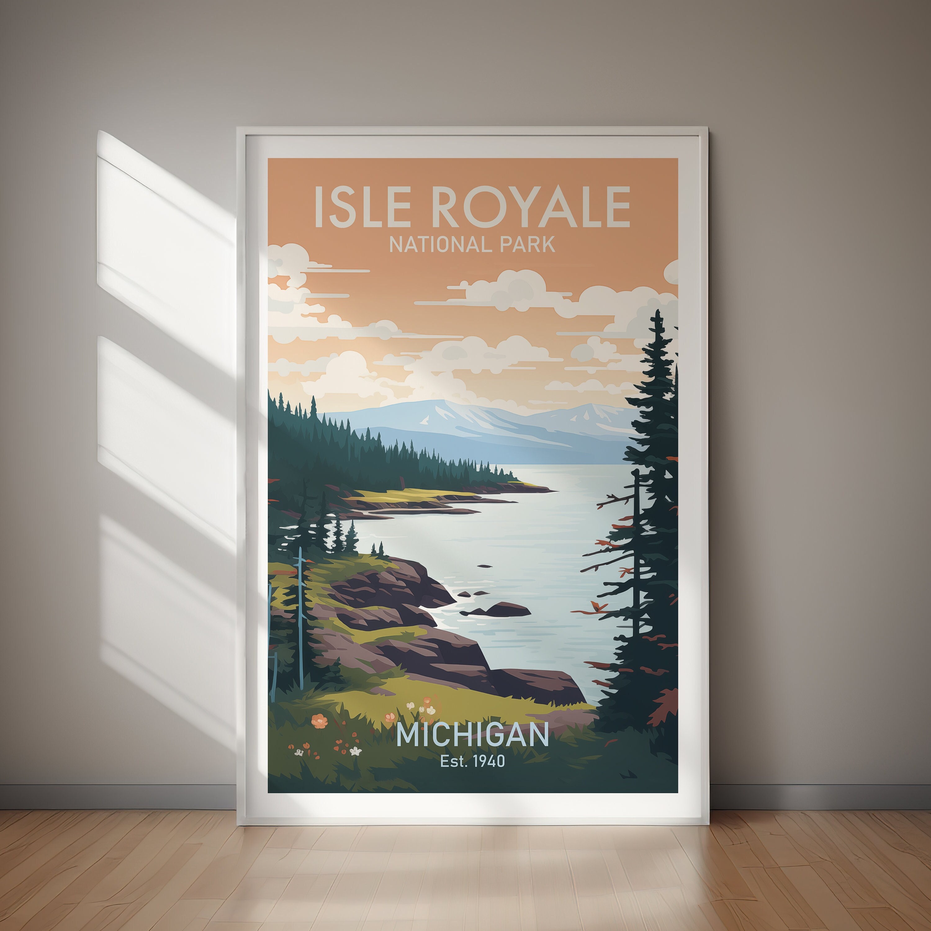 Isle Royale National Park Poster, Michigan Travel Art (digital Download ...