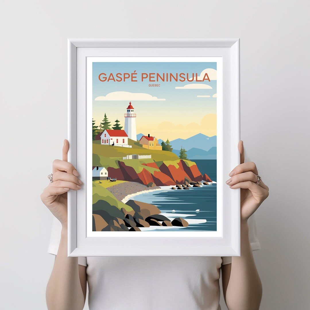 Gaspe Peninsula PRINTABLE Travel Poster, Canada, Wall Art, Poster Print ...