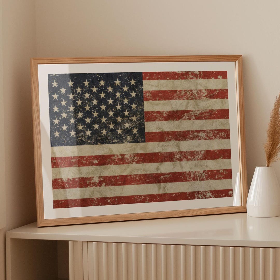 VINTAGE US FLAG Printable Poster – Instant Digital Download, Classic ...