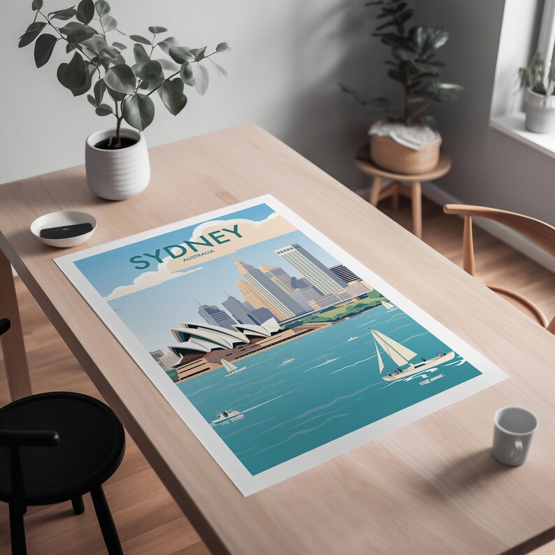 Sydney Australia Art Print – Modern City Travel Poster (digital ...