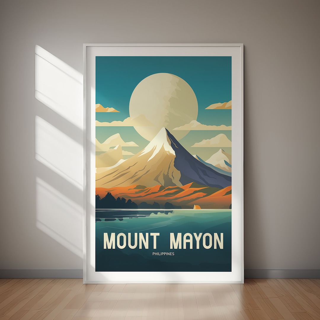MOUNT MAYON Poster, Philippines, Travel Art, Poster Print, Digital Art ...