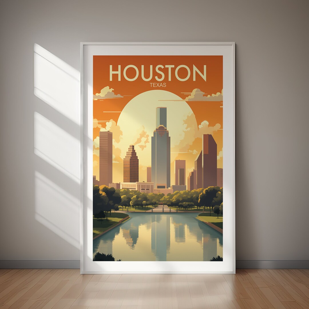 HOUSTON Printable Poster, Digital Download, Wall Art, Wanderlust, Gift ...