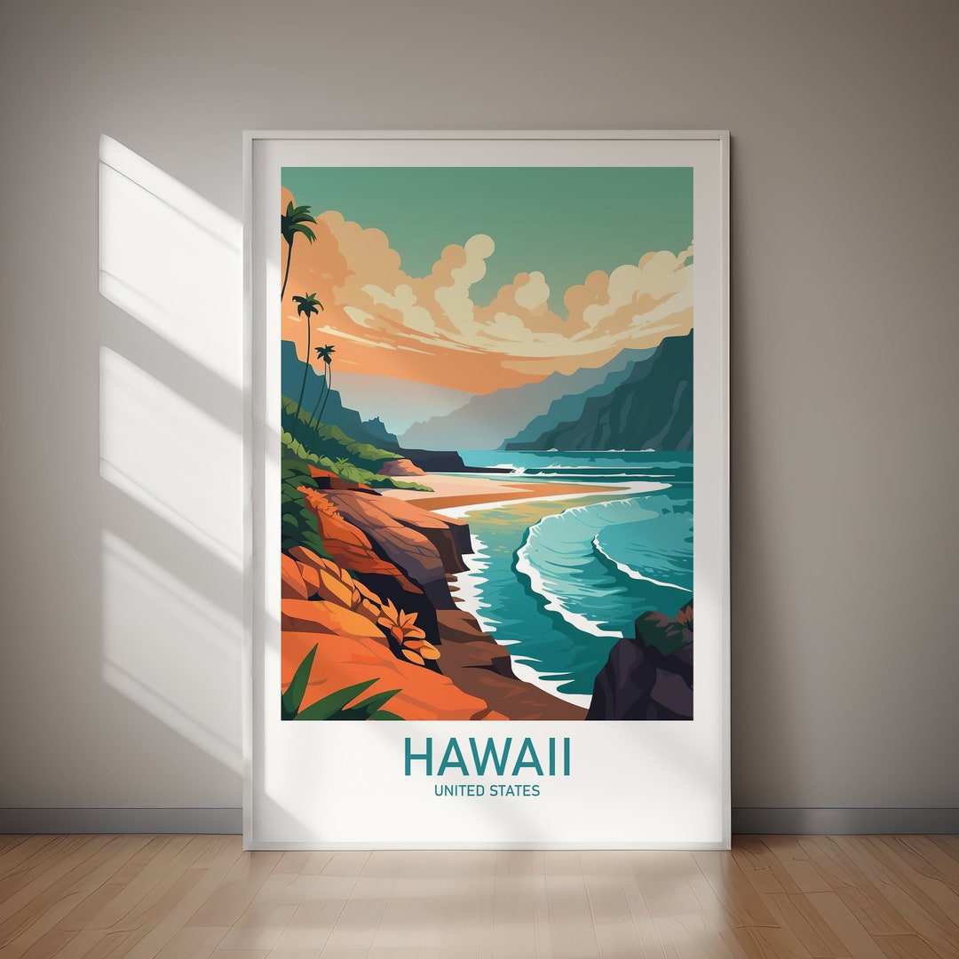 HAWAII Printable Poster, US State, Travel Print, Art Print, Wall Art ...