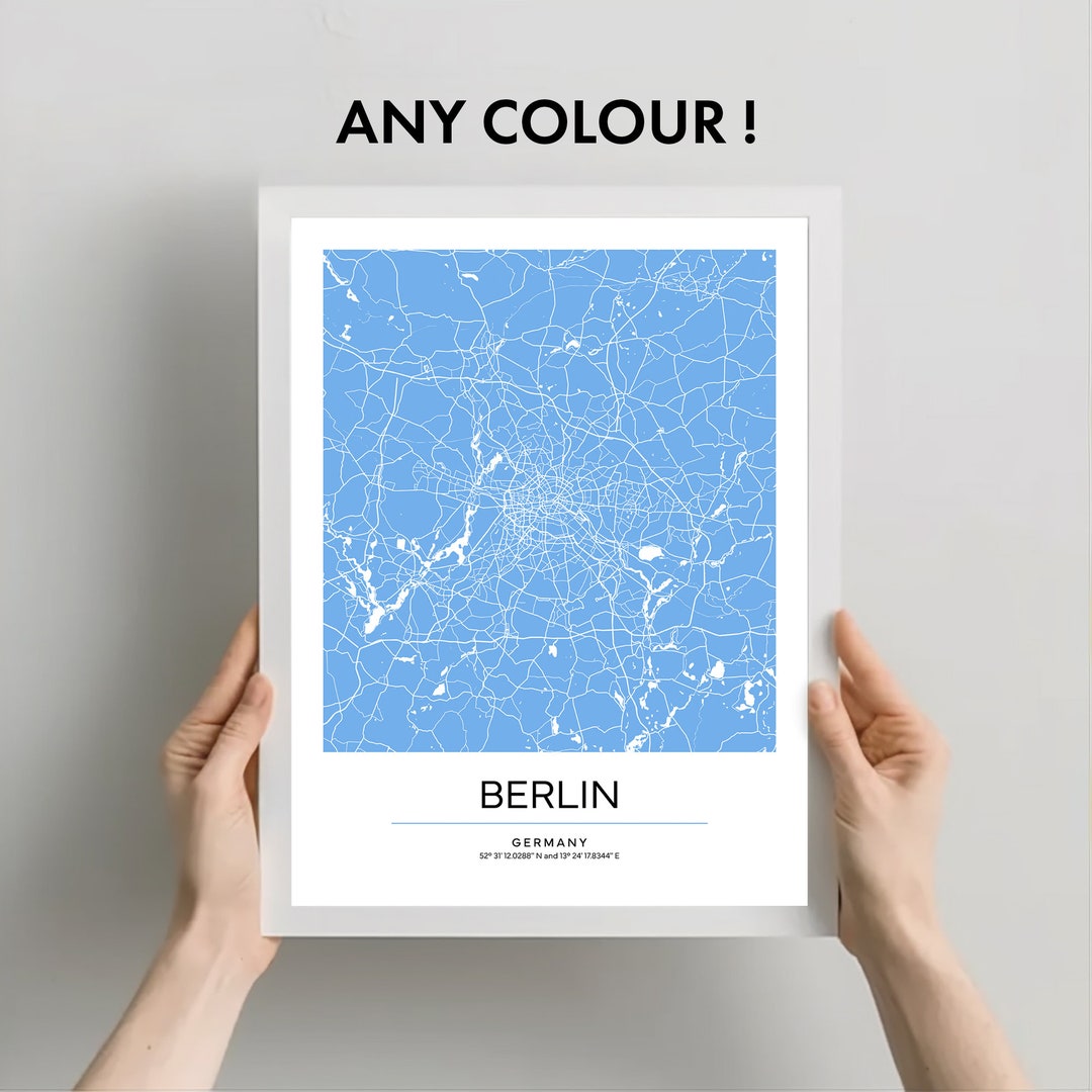 Berlin Map Poster, Beautiful and Contemporary City Map Print, Various ...