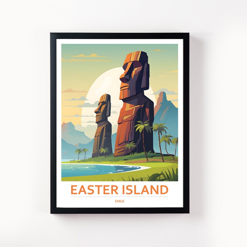 EASTER ISLAND Poster, Chile, Travel Art, Poster Print, Digital Art, Art ...